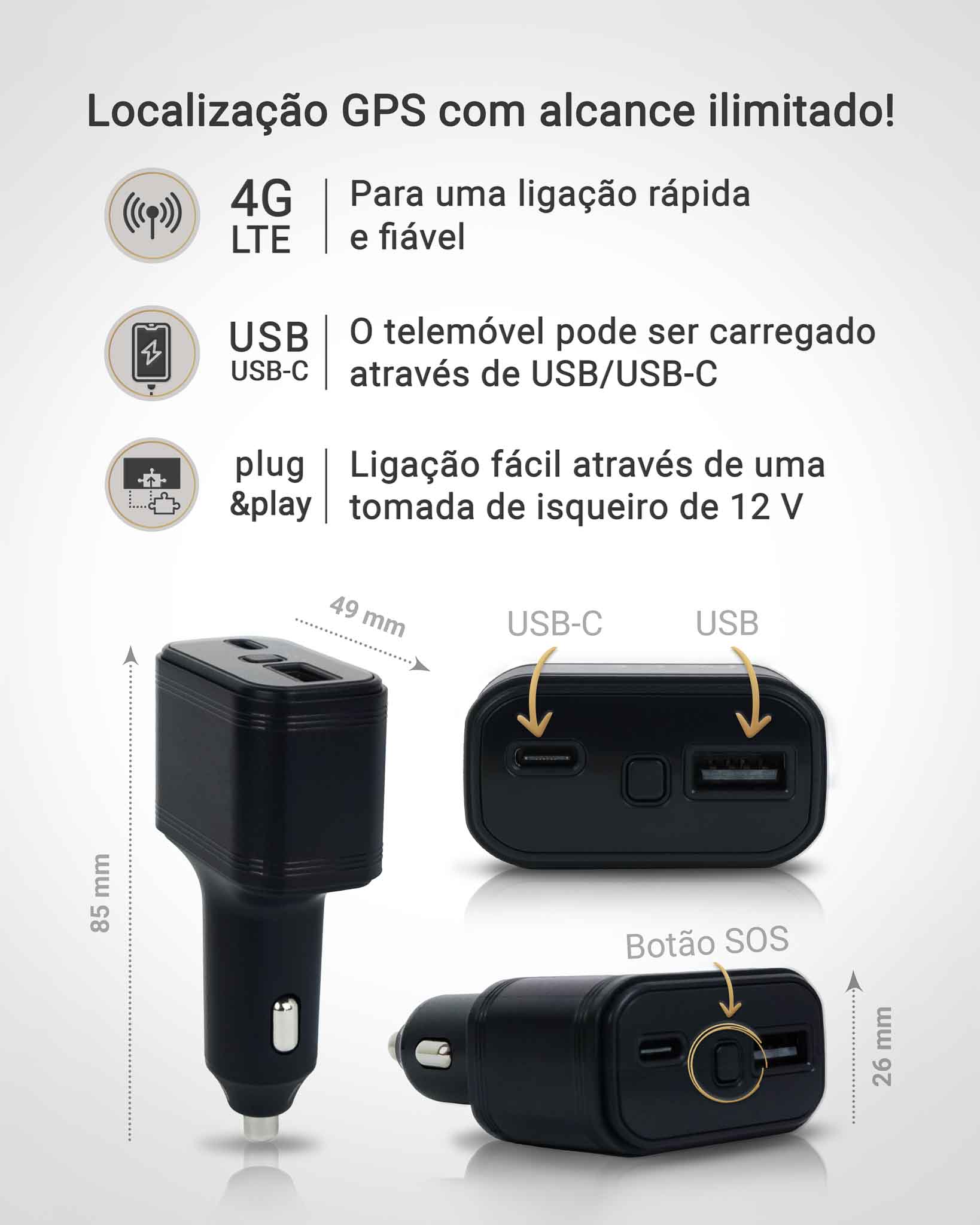 Localizador GPS para carros: Seguimento em directo